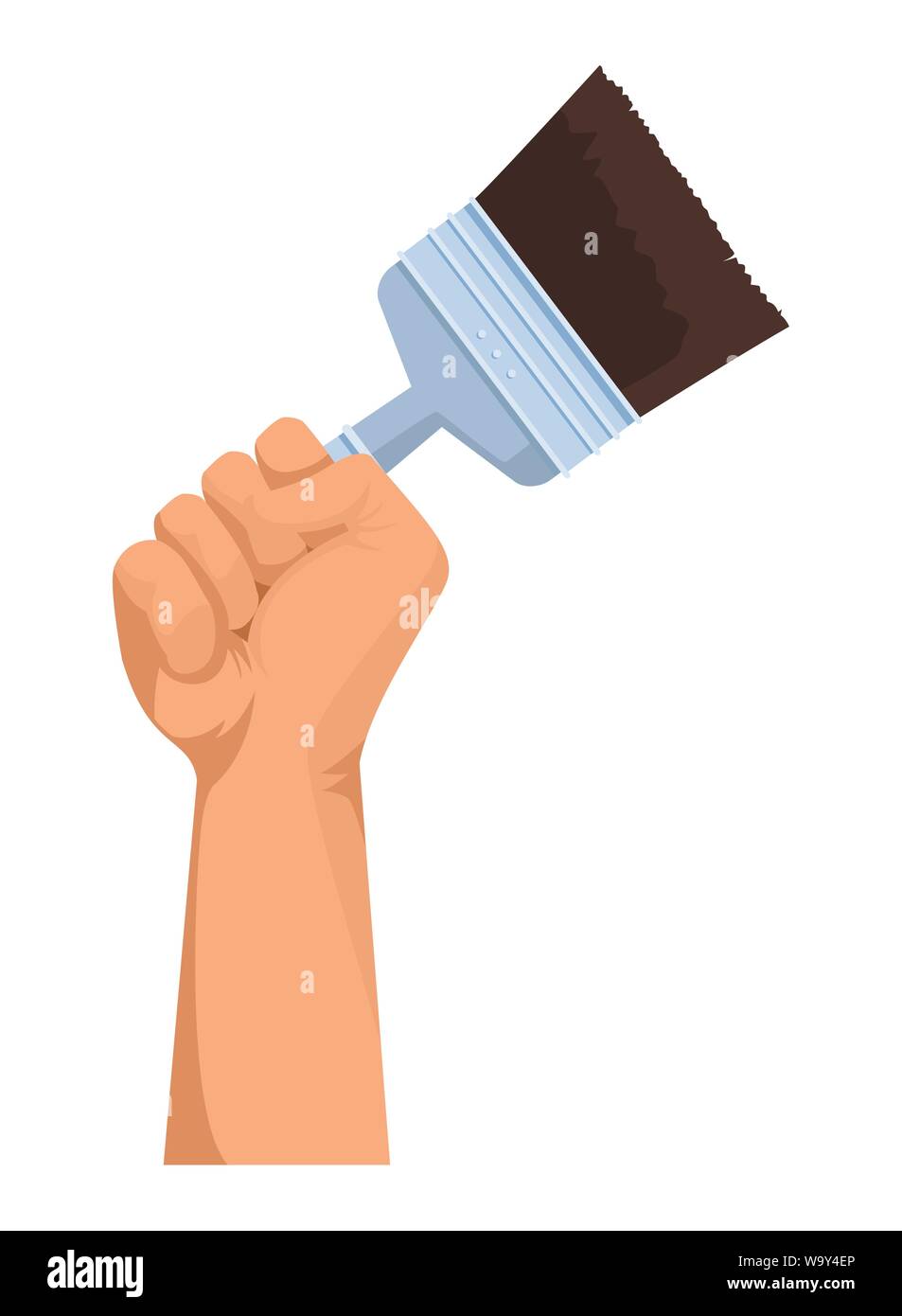 Construction worker hand holding tool Stock Vector Image & Art - Alamy