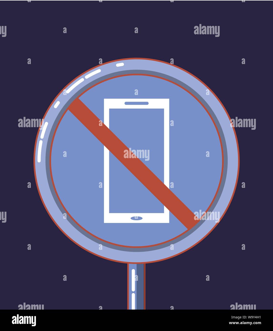 forbidden sign warning with cellphone vector illustration Stock Vector ...
