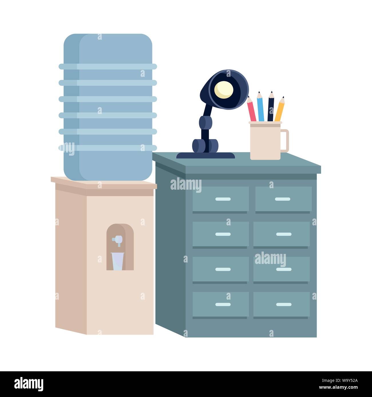 Office and workplace elements cartoons Stock Vector Image & Art - Alamy