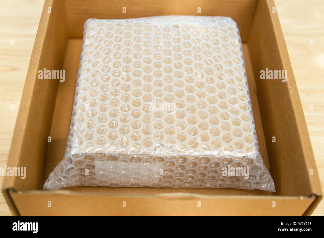 Bubbles covering the box by bubble wrap for protection product cracked ...