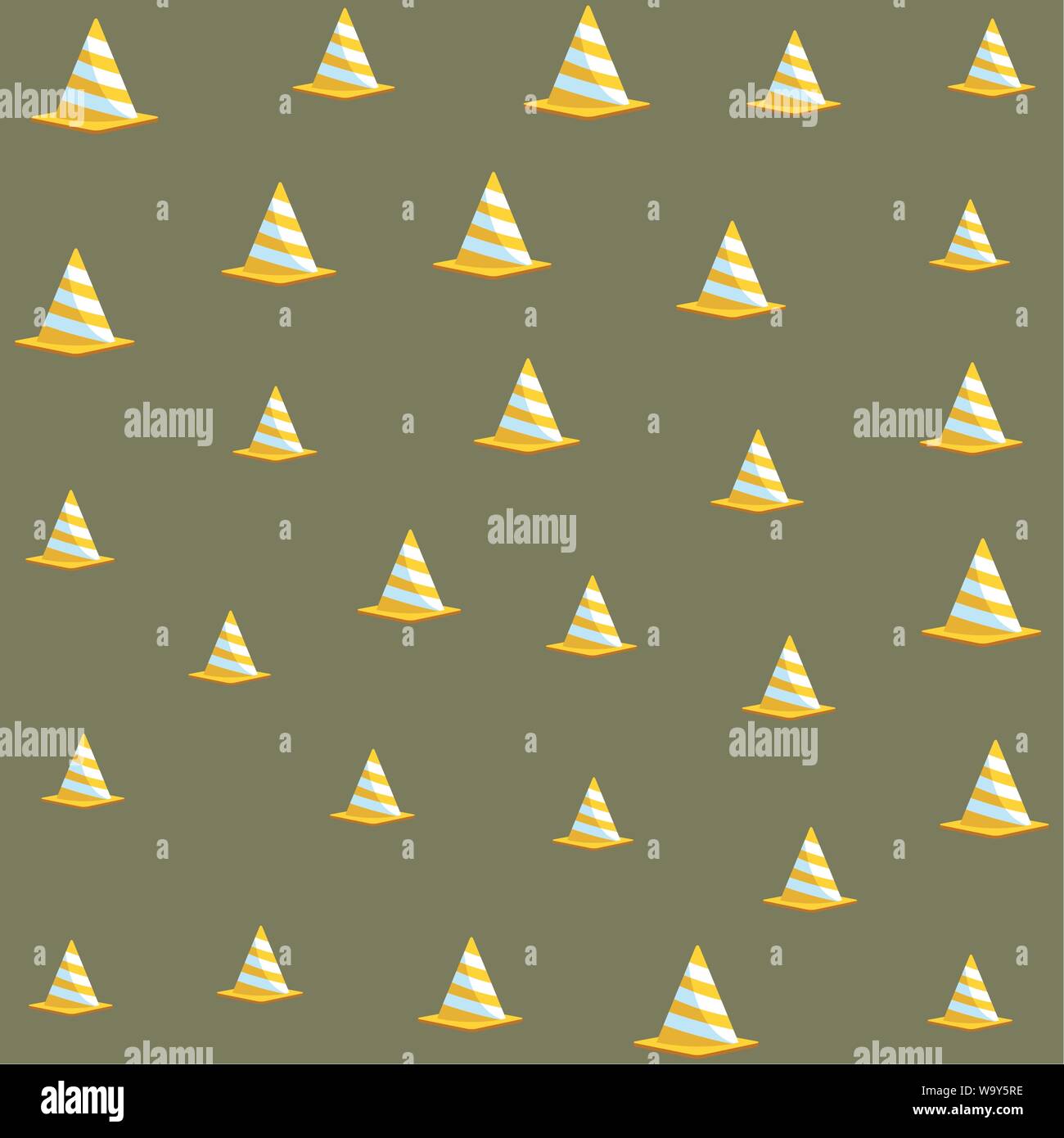 construction traffic cone construction tools background pattern Stock ...