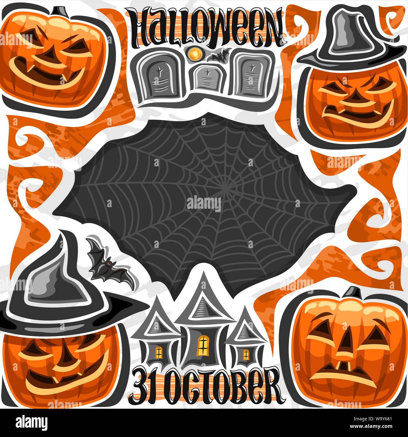 Halloween characters vector poster Stock Vector Images - Alamy