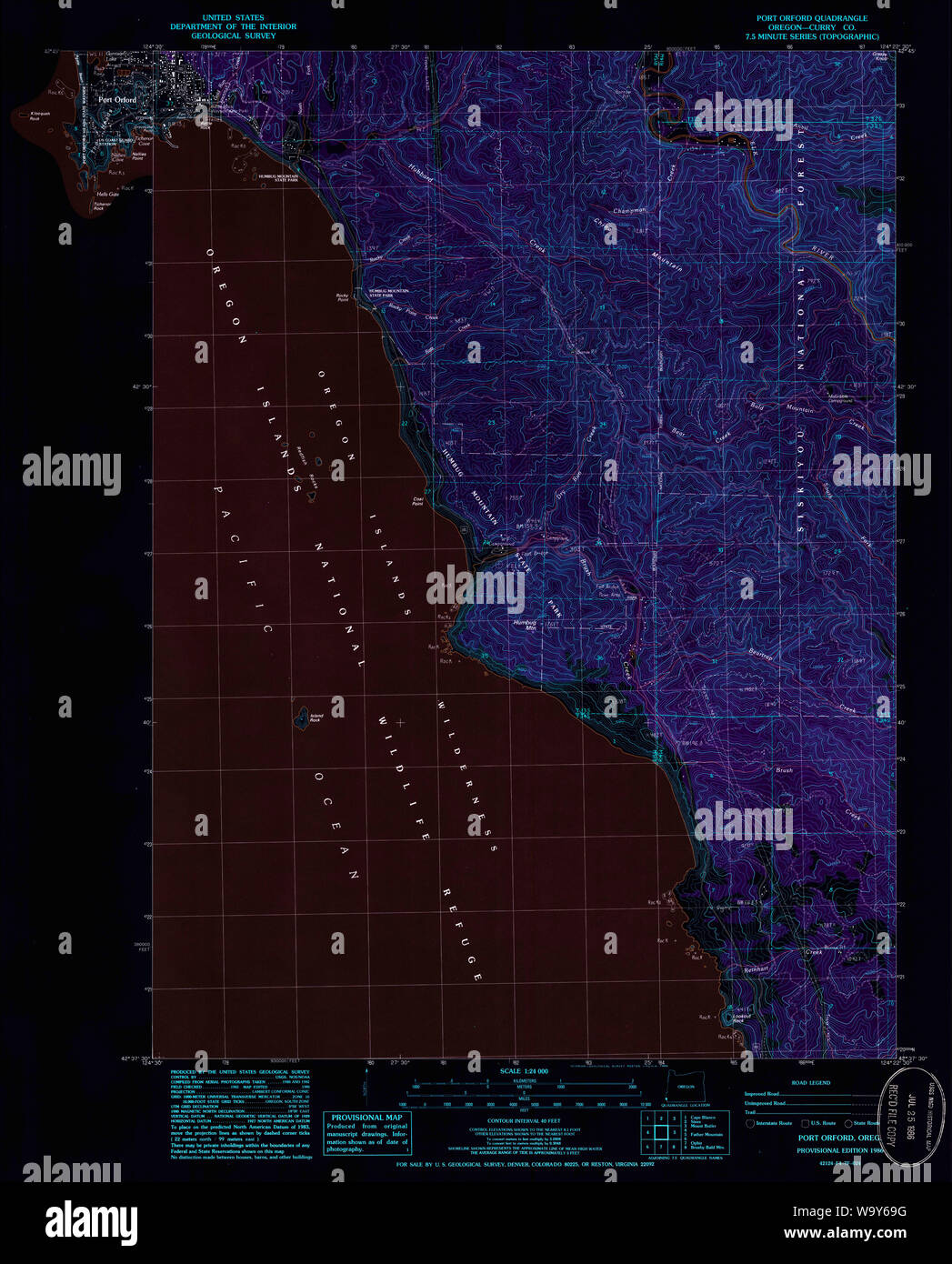 Map of port orford hi-res stock photography and images - Alamy