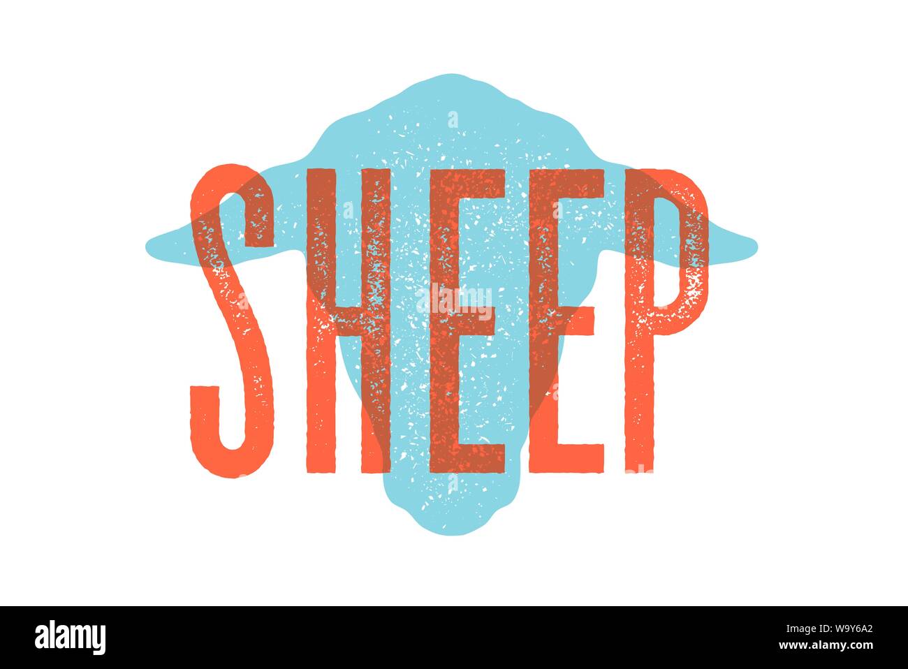 Lamb, sheep. Vintage typography, lettering, retro print Stock Vector ...