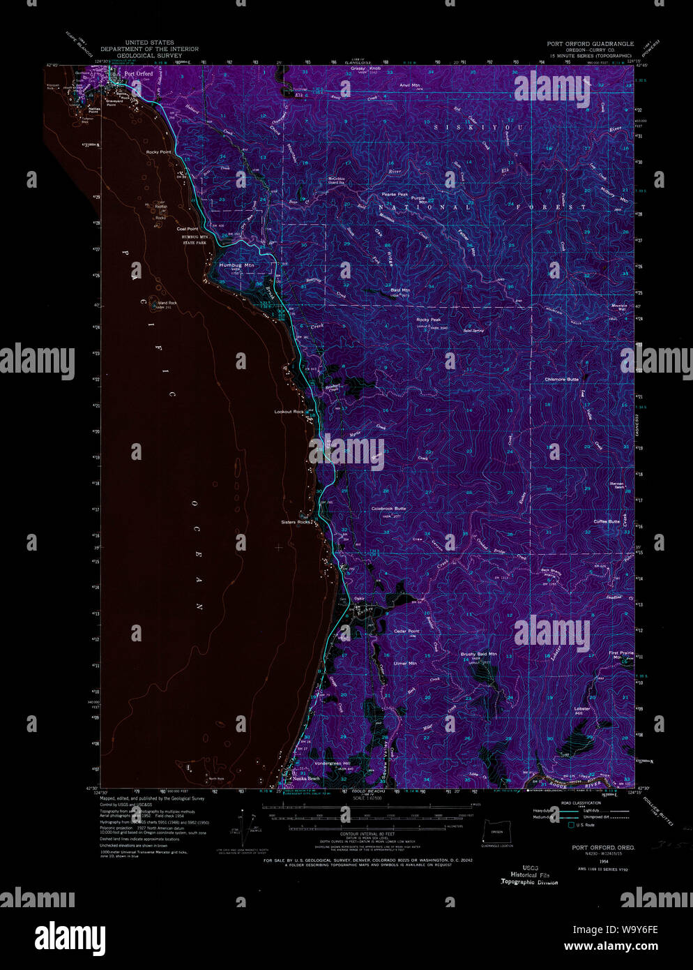Map of port orford hi-res stock photography and images - Alamy