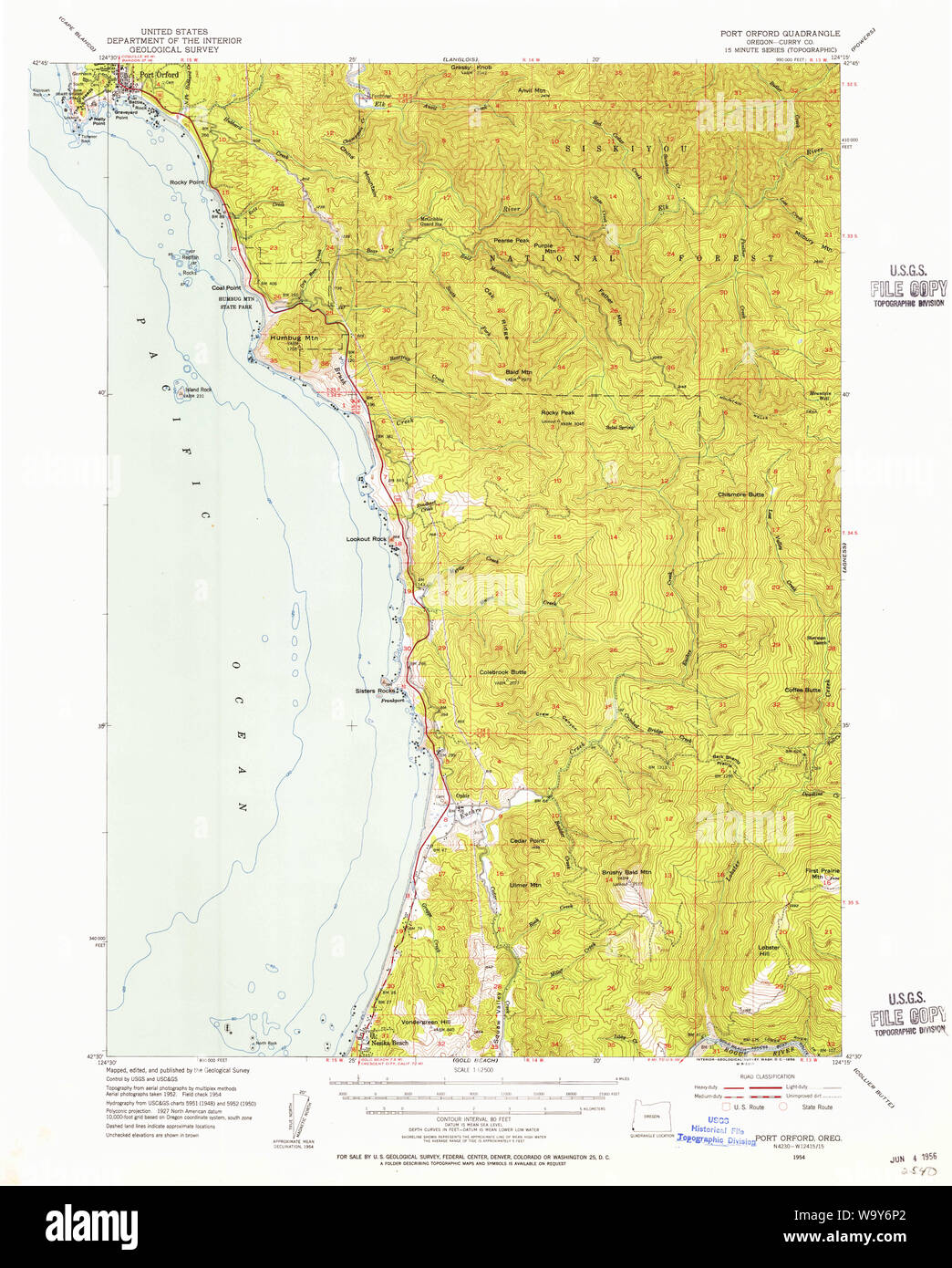 Map of port orford hi-res stock photography and images - Alamy