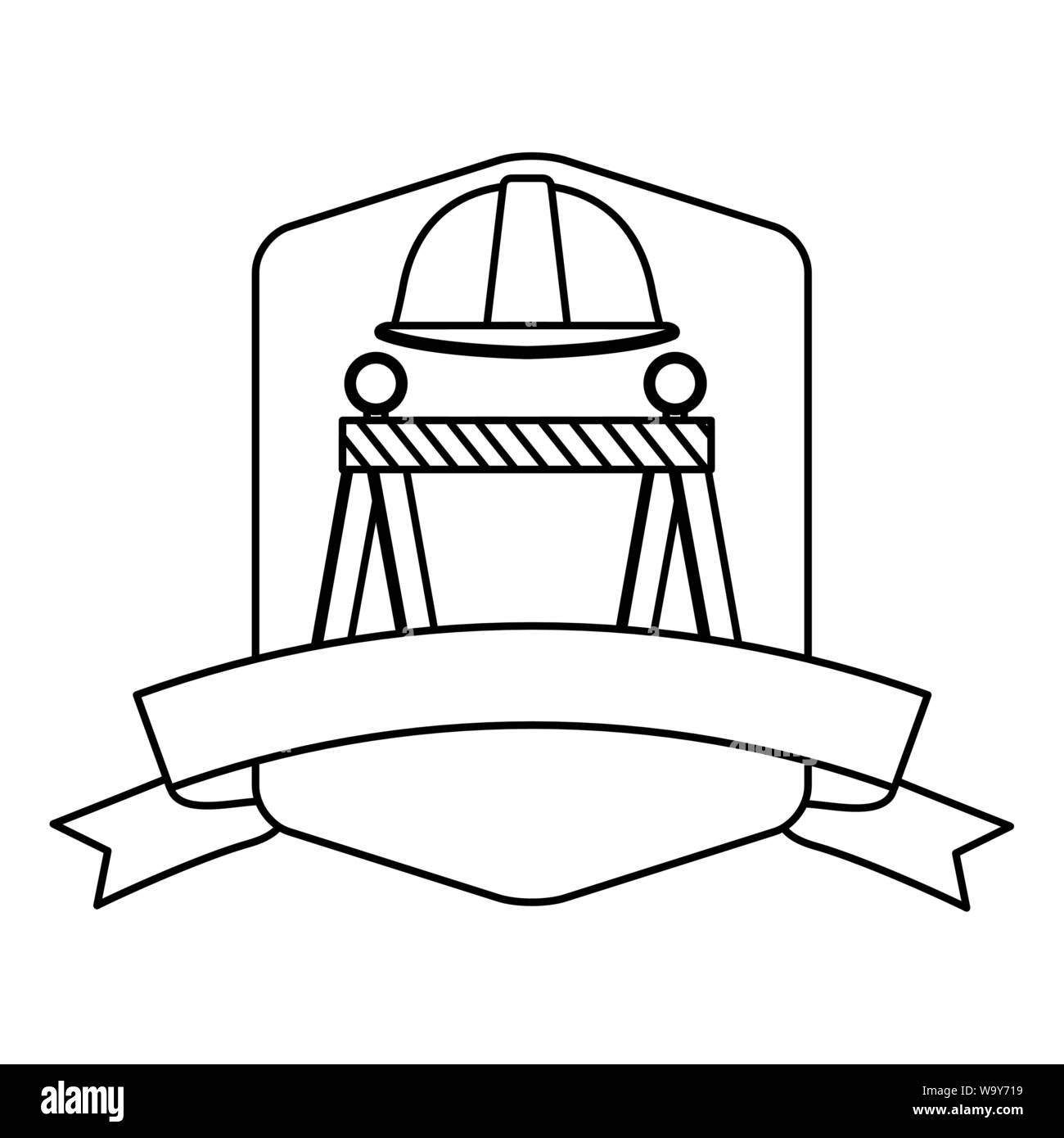 Construction tools and equipment cartoons in black and white Stock ...