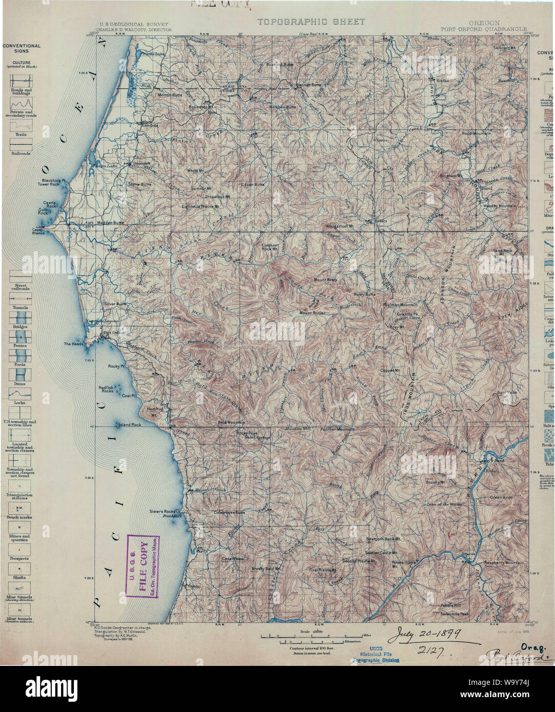 Map of port orford hi-res stock photography and images - Alamy