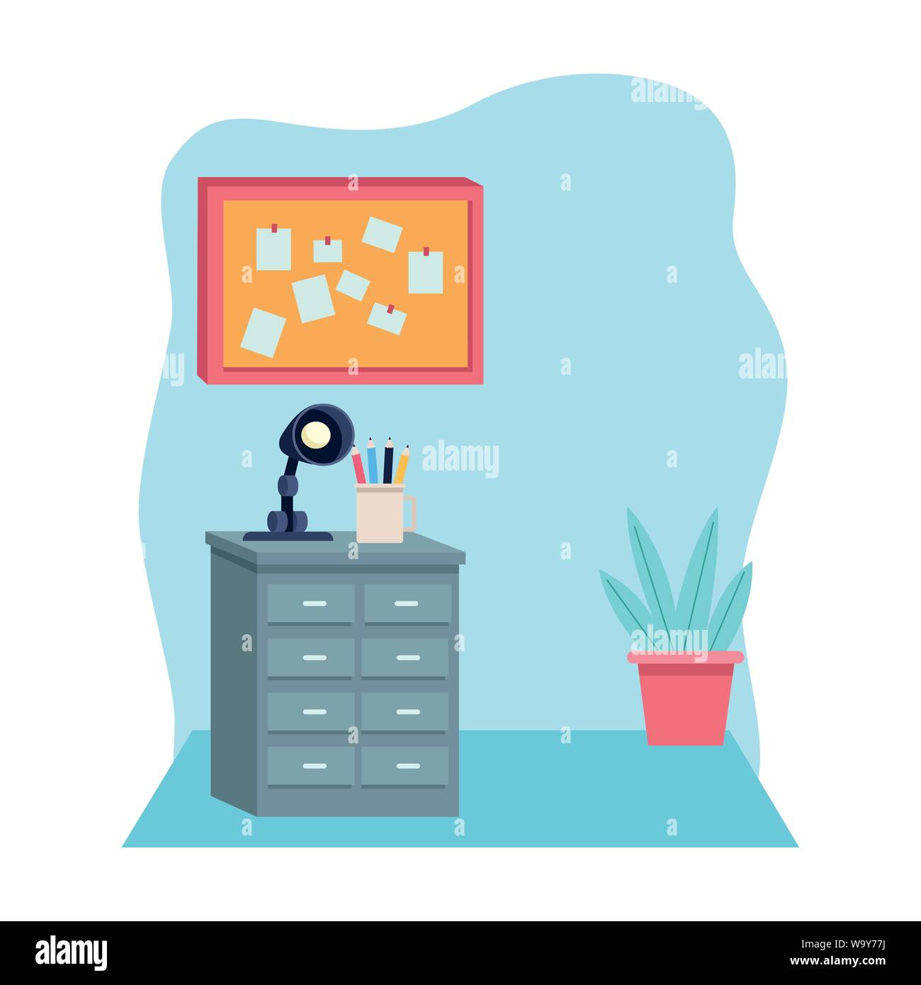 Office and workplace elements cartoons Stock Vector Image & Art - Alamy