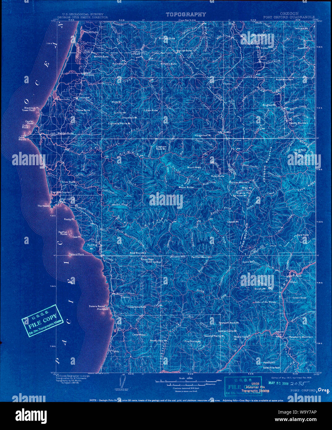 Map of port orford hi-res stock photography and images - Alamy