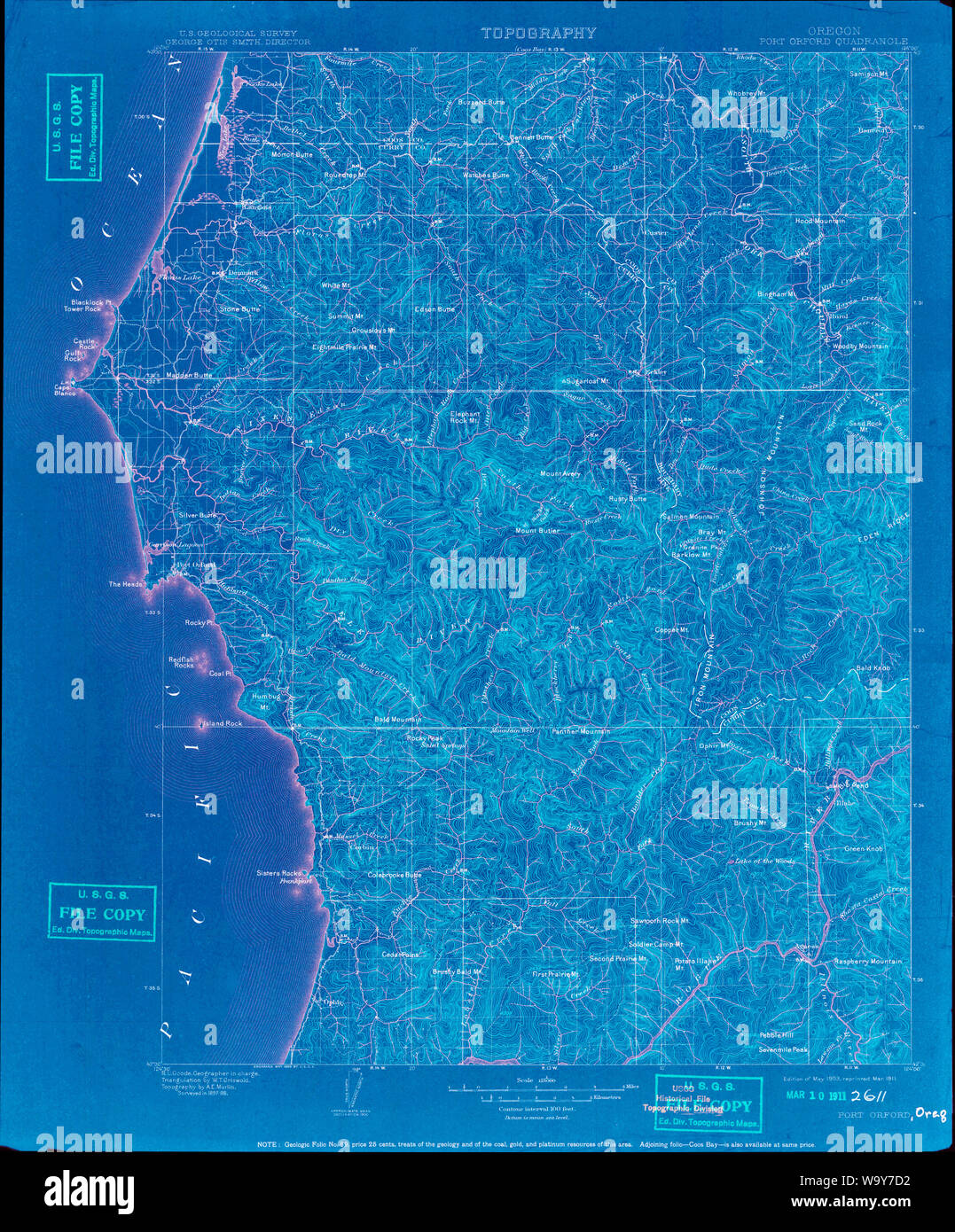 Map of port orford hi-res stock photography and images - Alamy