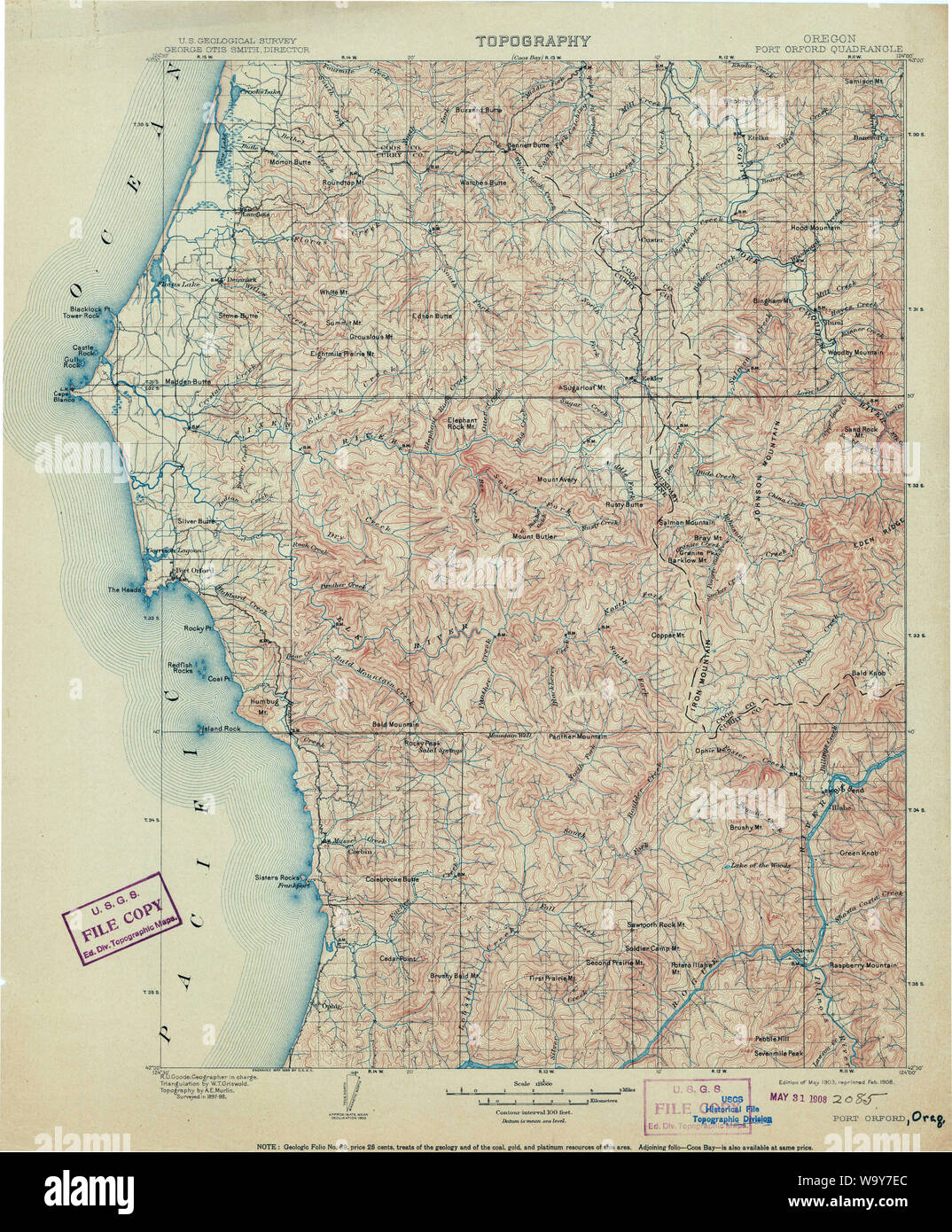 Map of port orford hi-res stock photography and images - Alamy