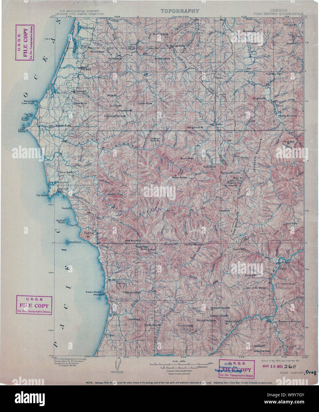 Map of port orford hi-res stock photography and images - Alamy