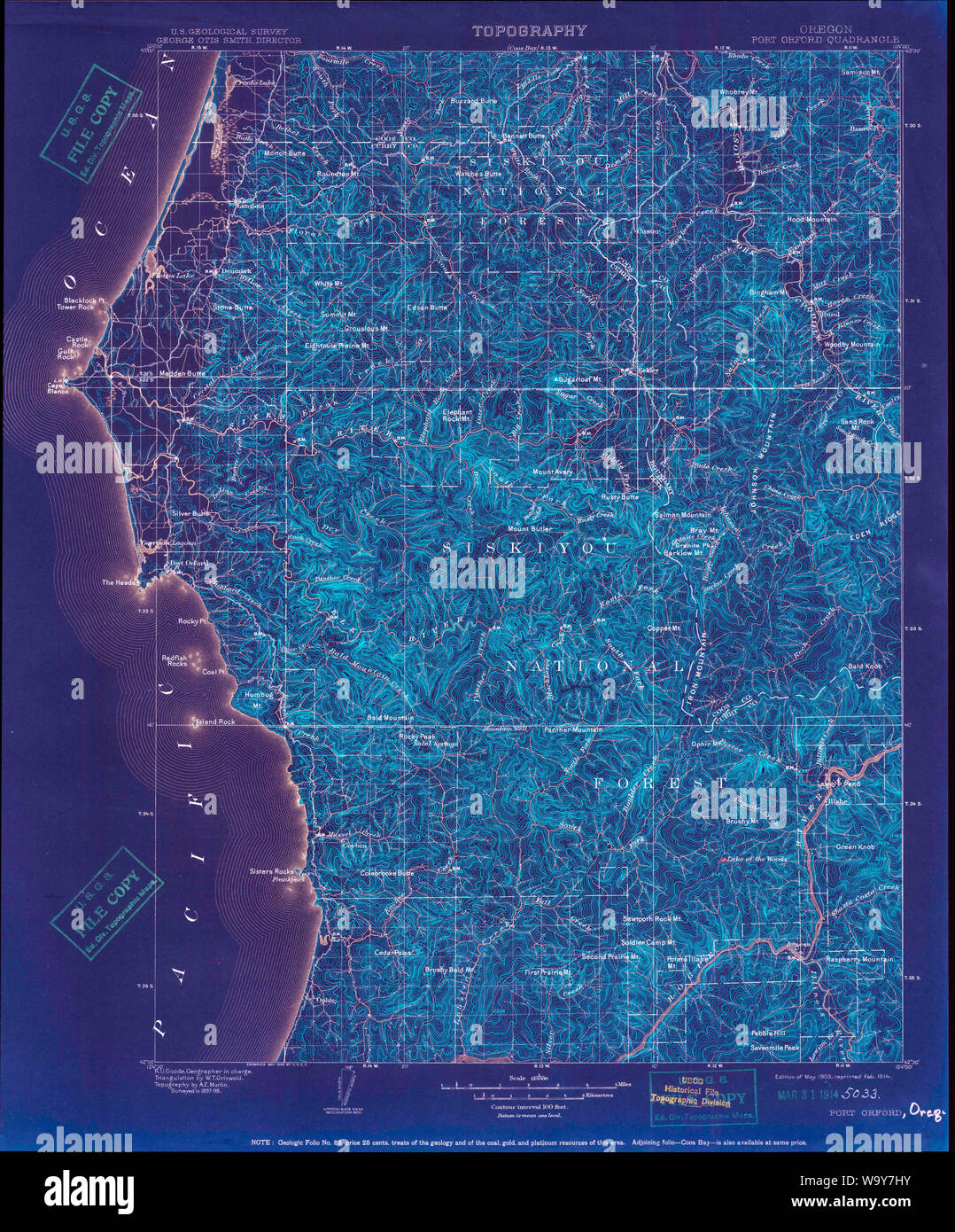 Map of port orford hi-res stock photography and images - Alamy