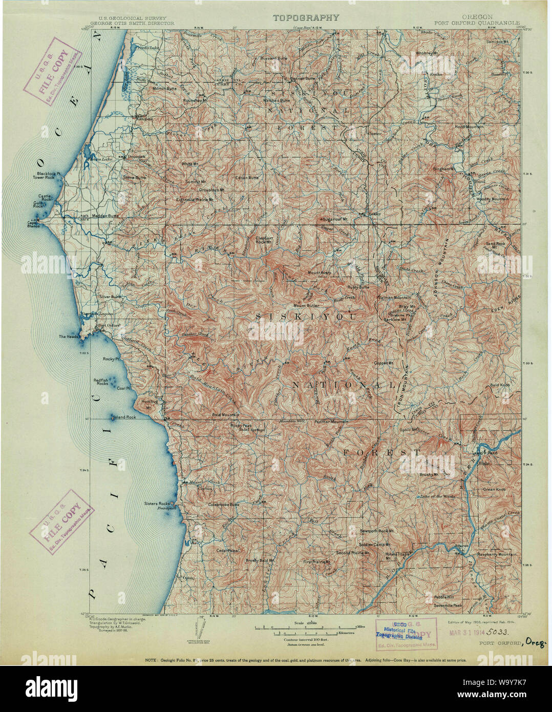 Map of port orford hi-res stock photography and images - Alamy