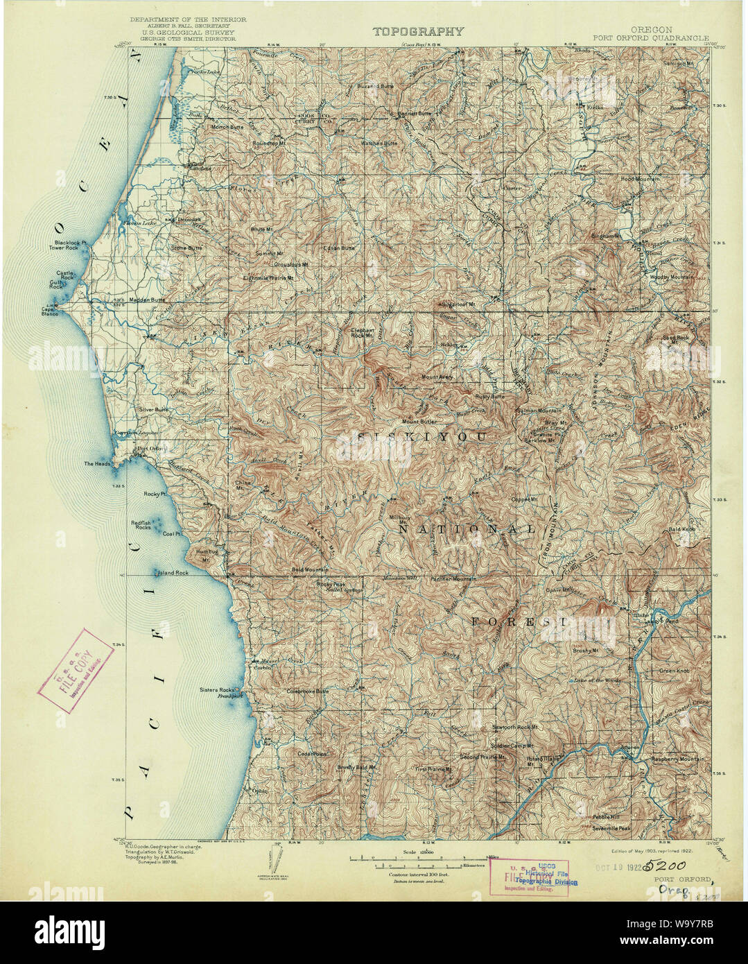 Map of port orford hi-res stock photography and images - Alamy