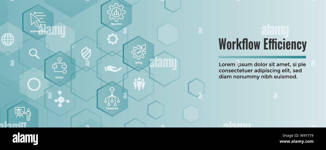 Workflow Efficiency Icon Set with Web Header Banner - Operations ...