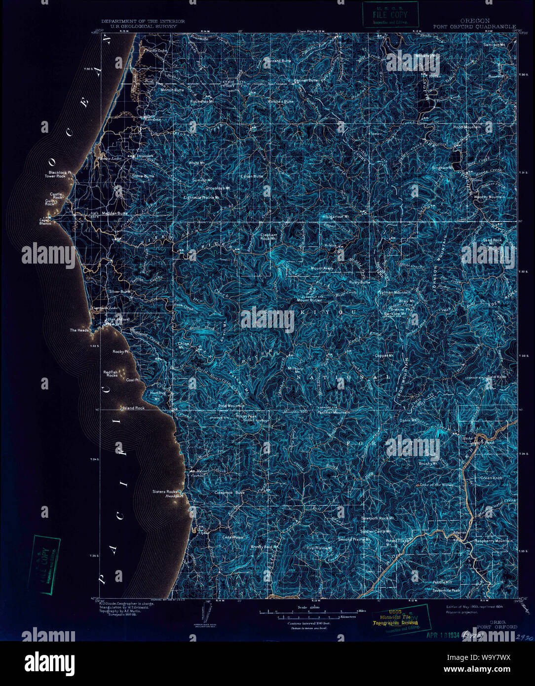 Map of port orford hi-res stock photography and images - Alamy