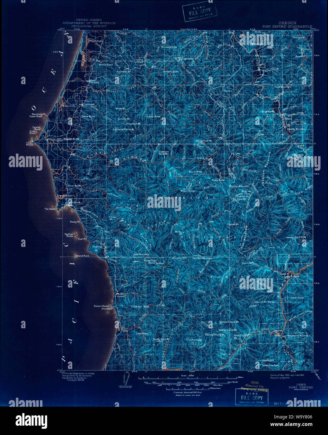 Map of port orford hi-res stock photography and images - Alamy