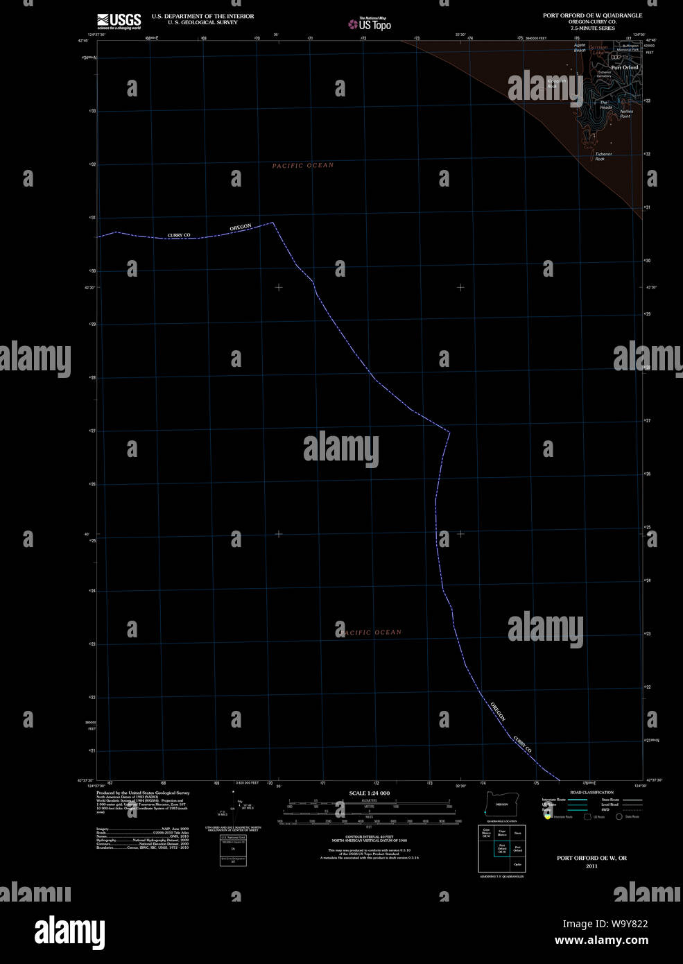 Map of port orford hi-res stock photography and images - Alamy