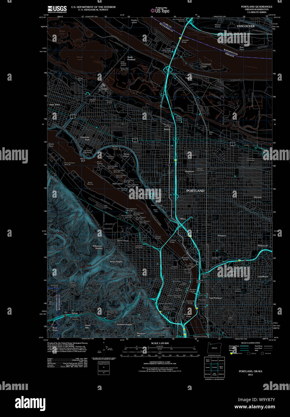 Map oregon usgs portland hi-res stock photography and images - Alamy