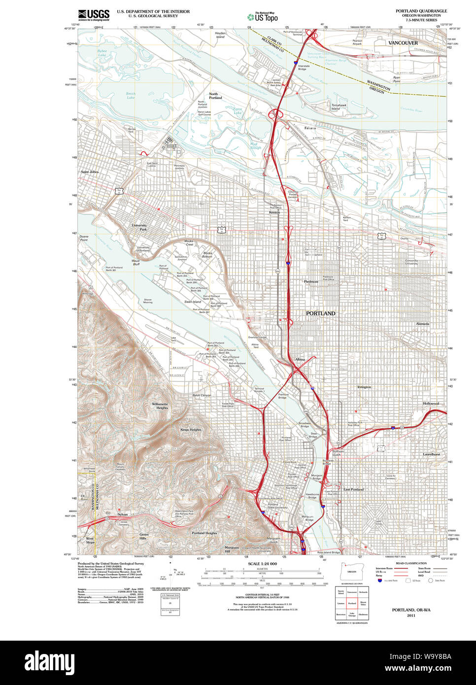 Usgs map oregon portland hi-res stock photography and images - Alamy