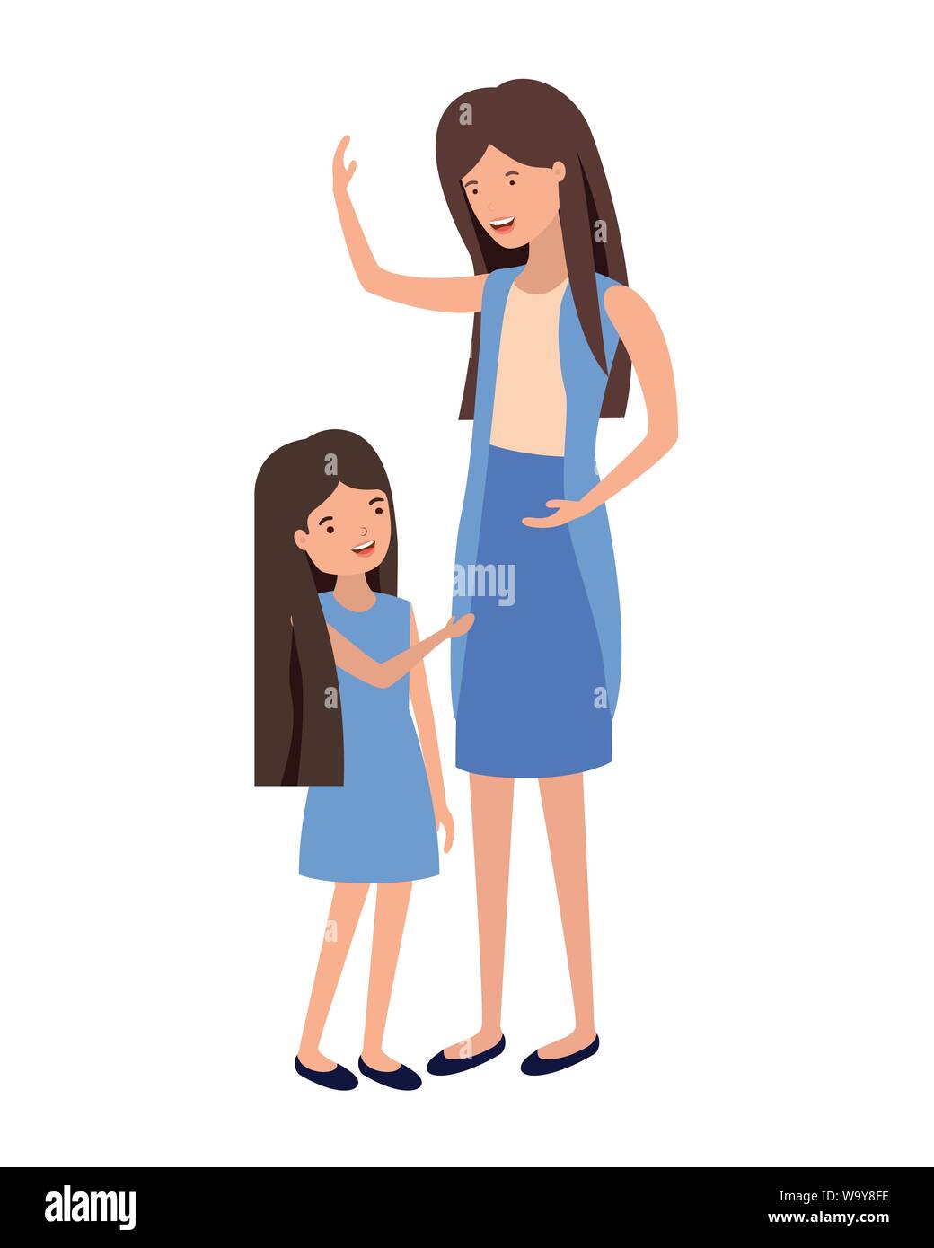 woman with daughter avatar character Stock Vector Image & Art - Alamy