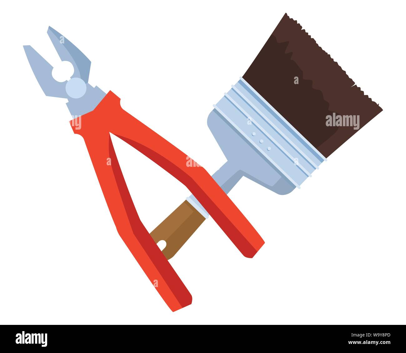 Construction tools crossed cartoon symbol Stock Vector Image & Art - Alamy