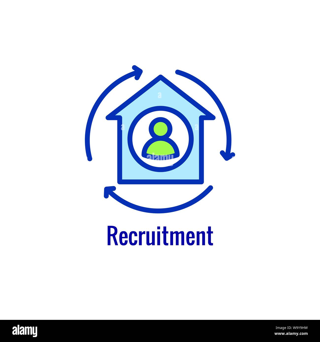 In-Company and Outsource Icon w freelancing or hiring imagery Stock ...