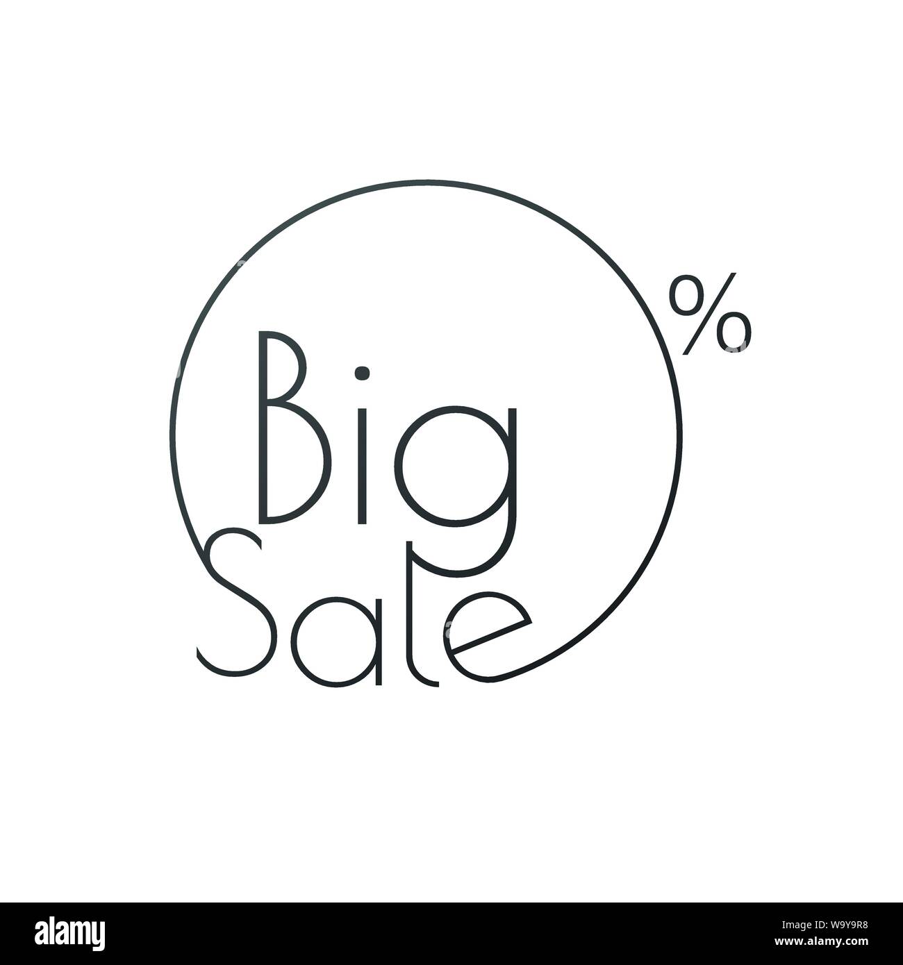 Linear Big Sale circle sticker or poster design template, special offer ...