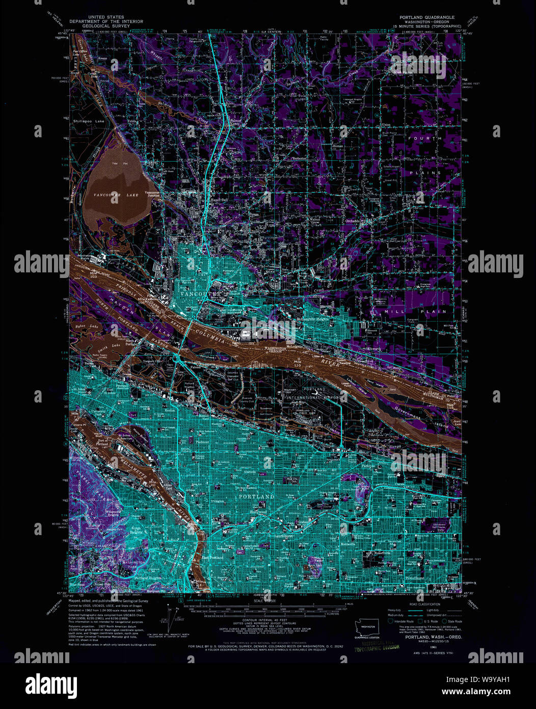 Usgs map oregon portland hi-res stock photography and images - Alamy
