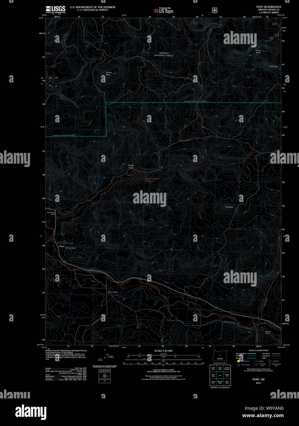 Map of post oregon hi-res stock photography and images - Alamy