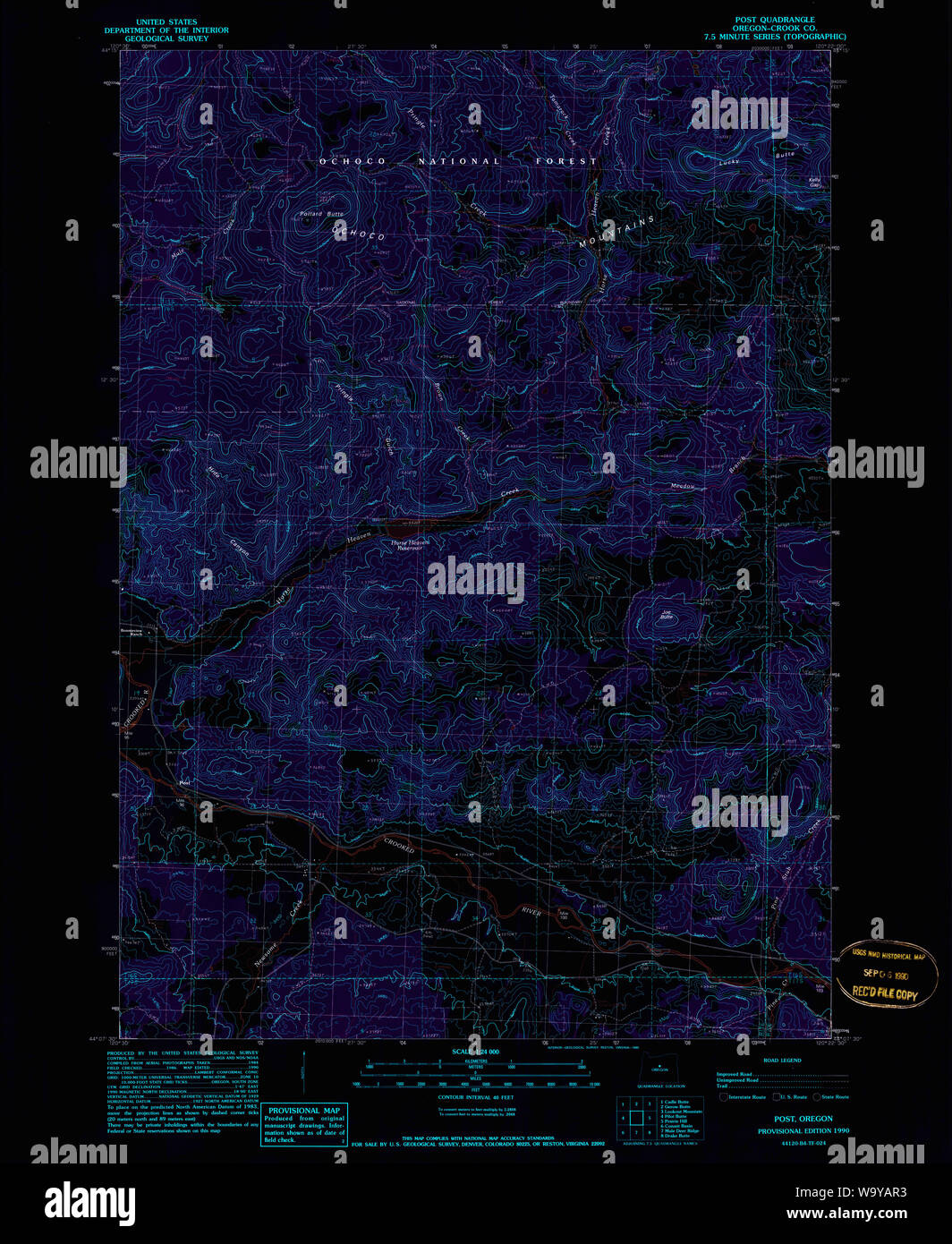 Map of post oregon hi-res stock photography and images - Alamy