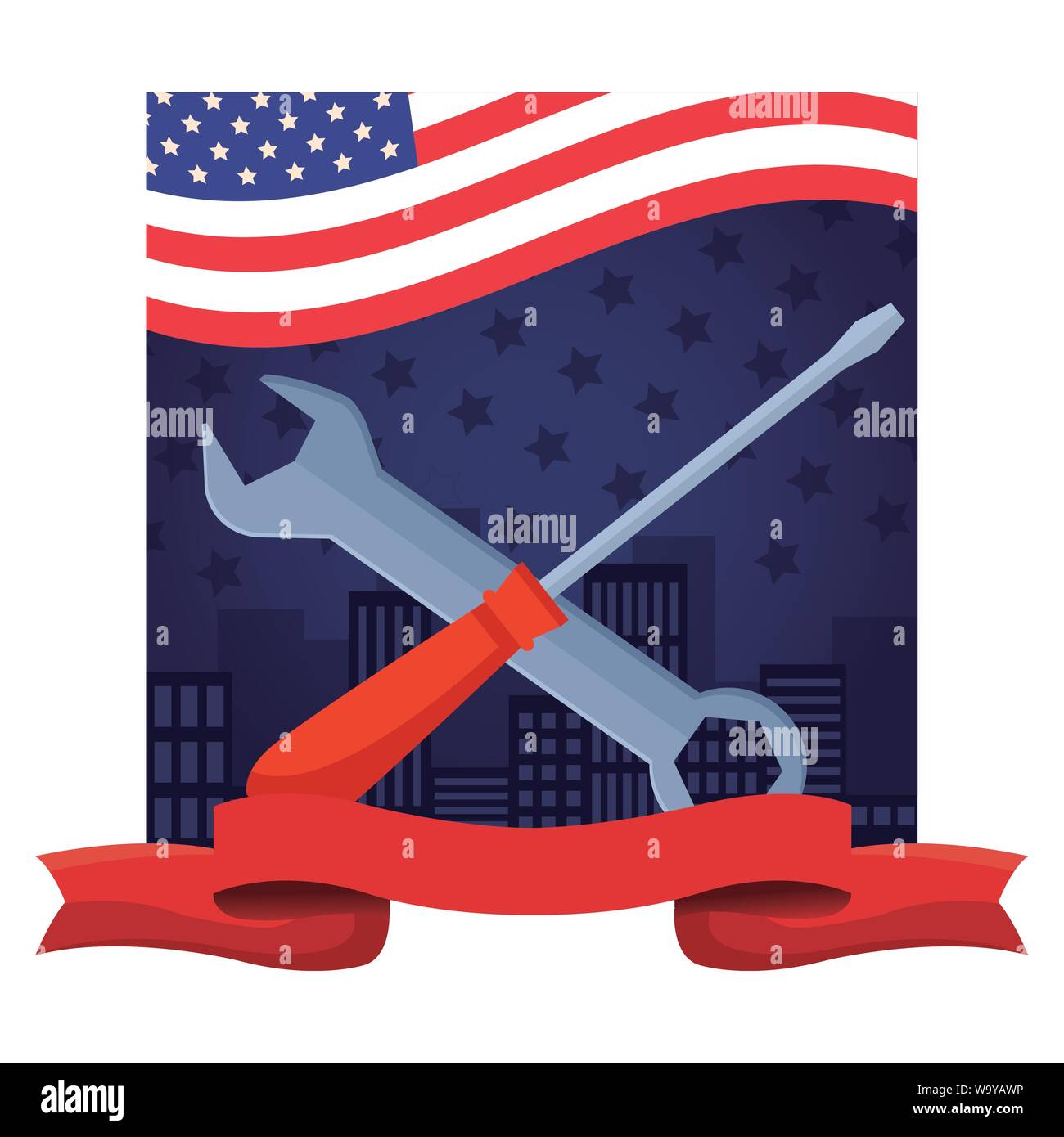 Construction tools crossed cartoon symbol Stock Vector Image & Art - Alamy