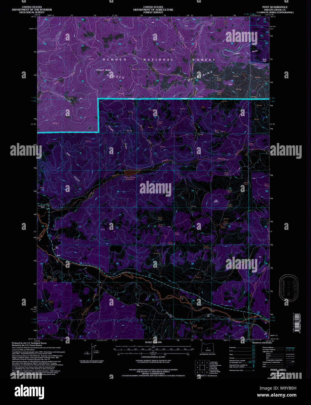 Map of post oregon hi-res stock photography and images - Alamy