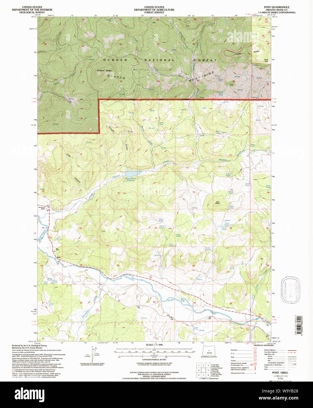 Map of post oregon hi-res stock photography and images - Alamy