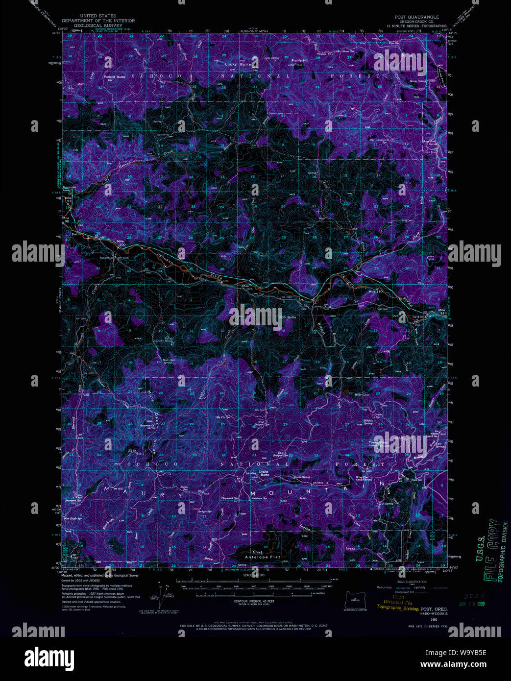 Map Of Post Oregon High Resolution Stock Photography and Images - Alamy