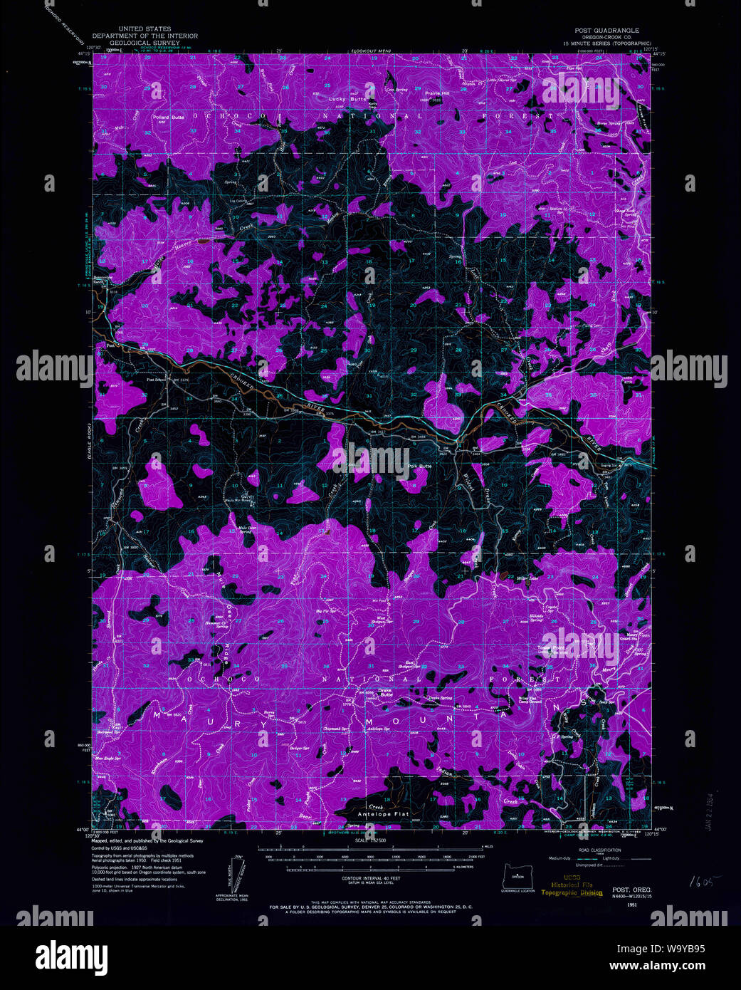 Map of post oregon hi-res stock photography and images - Alamy