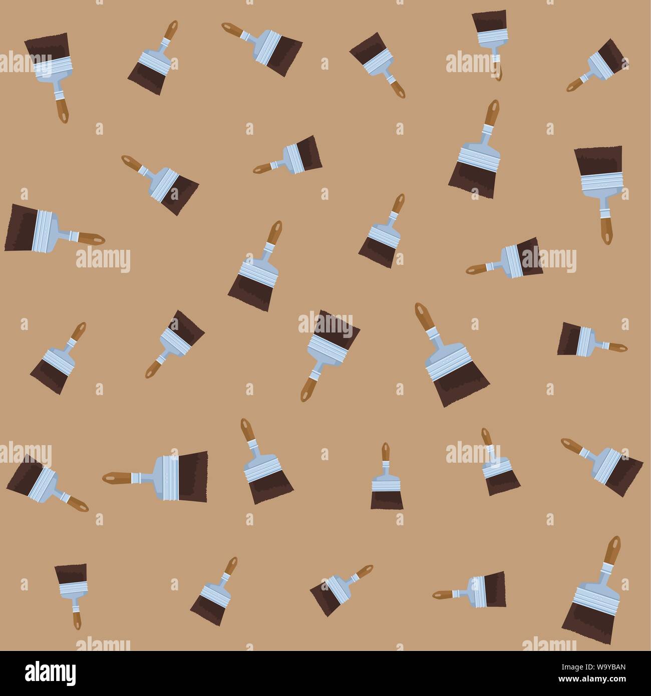 Paint brush construction tools background pattern Stock Vector Image ...
