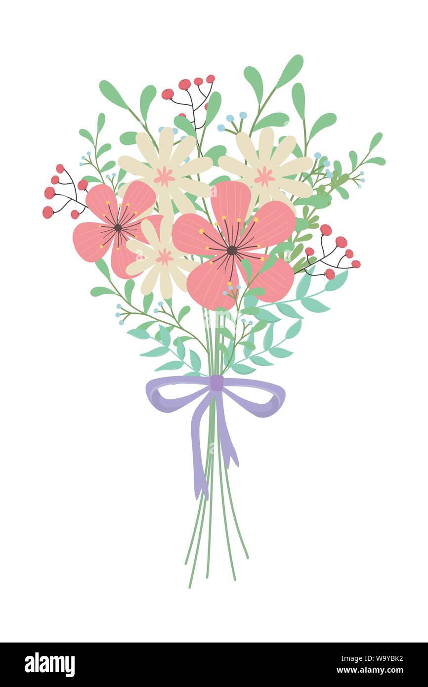 Bunch of flowers design, floral nature plant ornament garden decoration ...