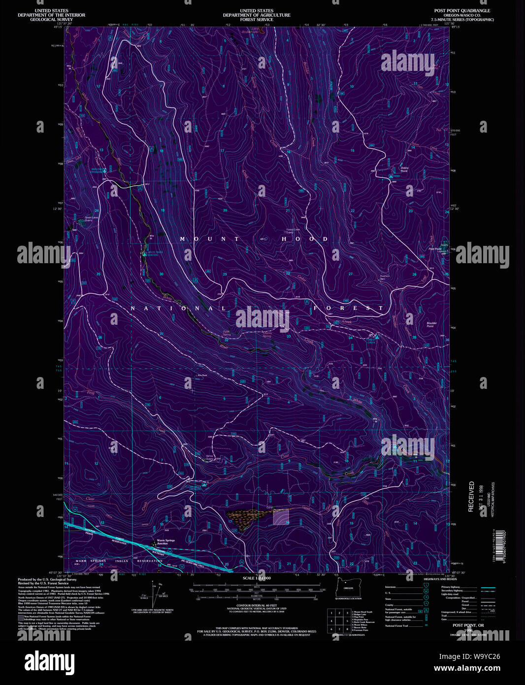 Map of post oregon hi-res stock photography and images - Alamy