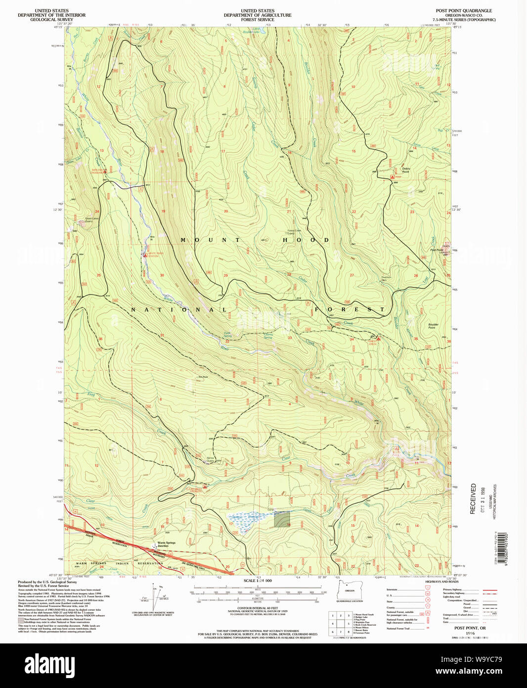 Map of post oregon hi-res stock photography and images - Alamy