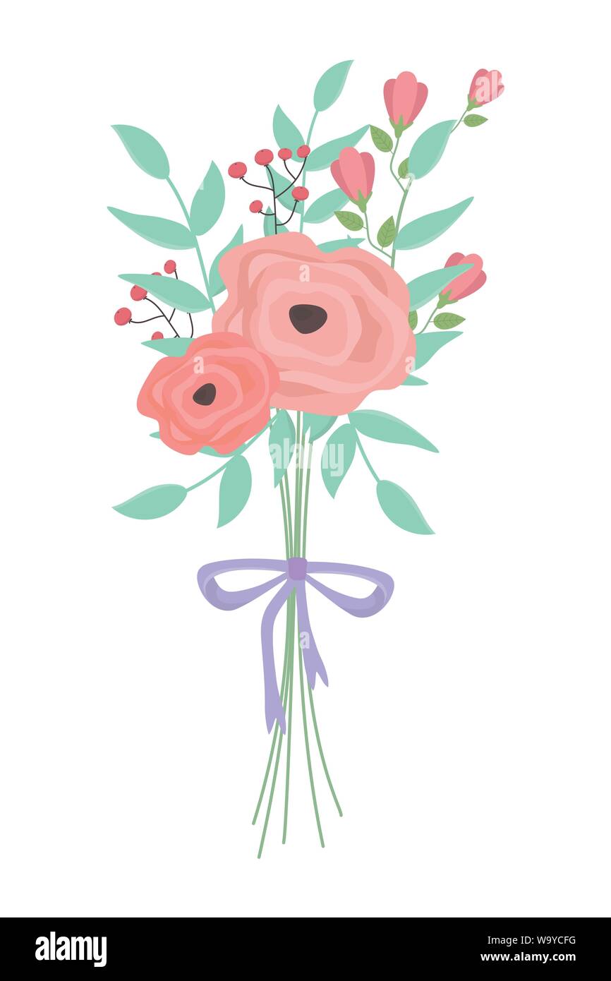 Bunch of flowers design, floral nature plant ornament garden decoration ...