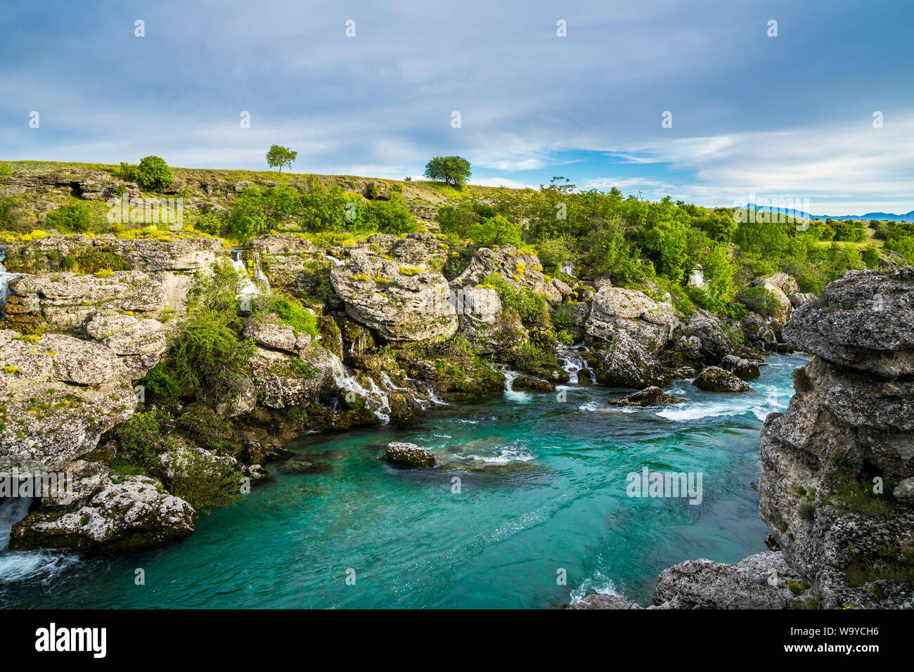Montenegro, Turquoise clean clear river cijevna near podgorica at ...