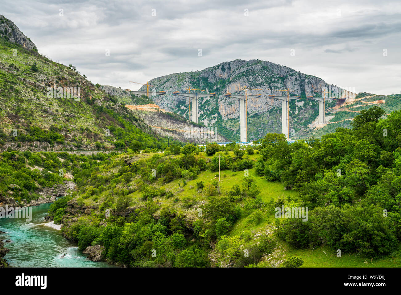 Montenegro, May 12, 2019, Major project of building highway bridge over ...