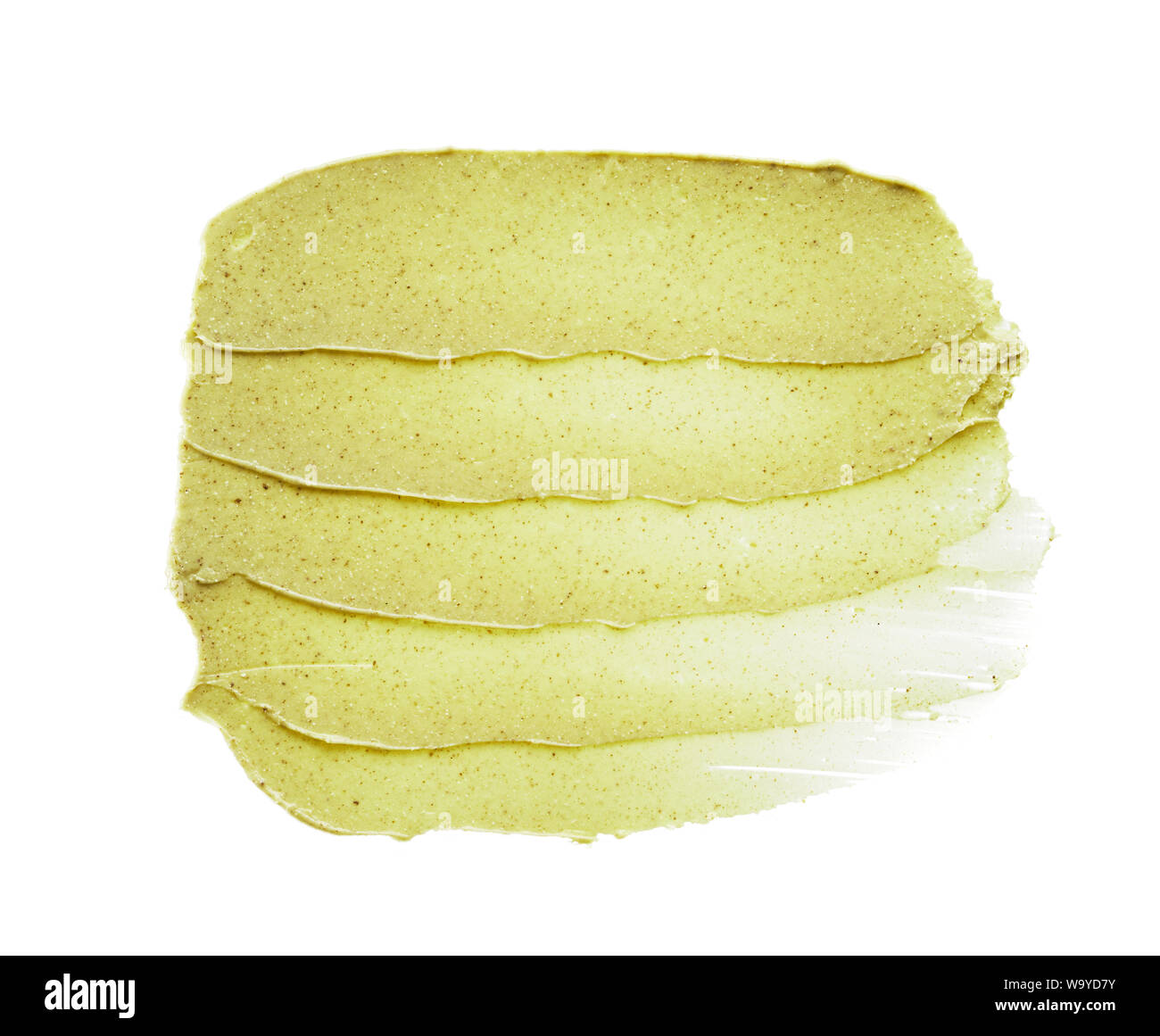 Texture and strokes of a light green organic mask for face or body ...