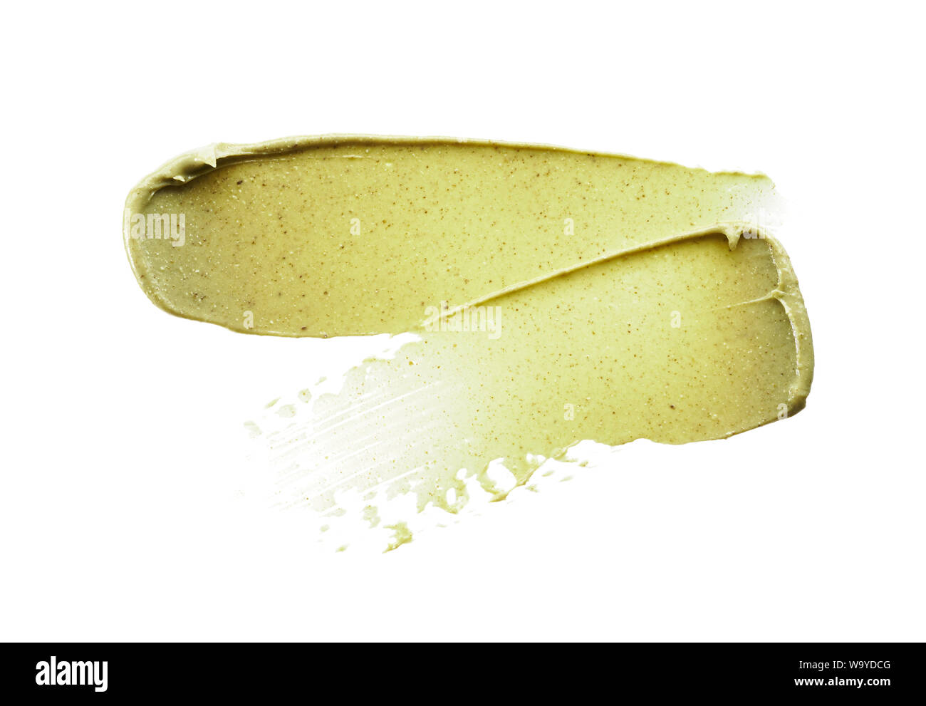 Texture and strokes of a light green organic mask for face or body ...