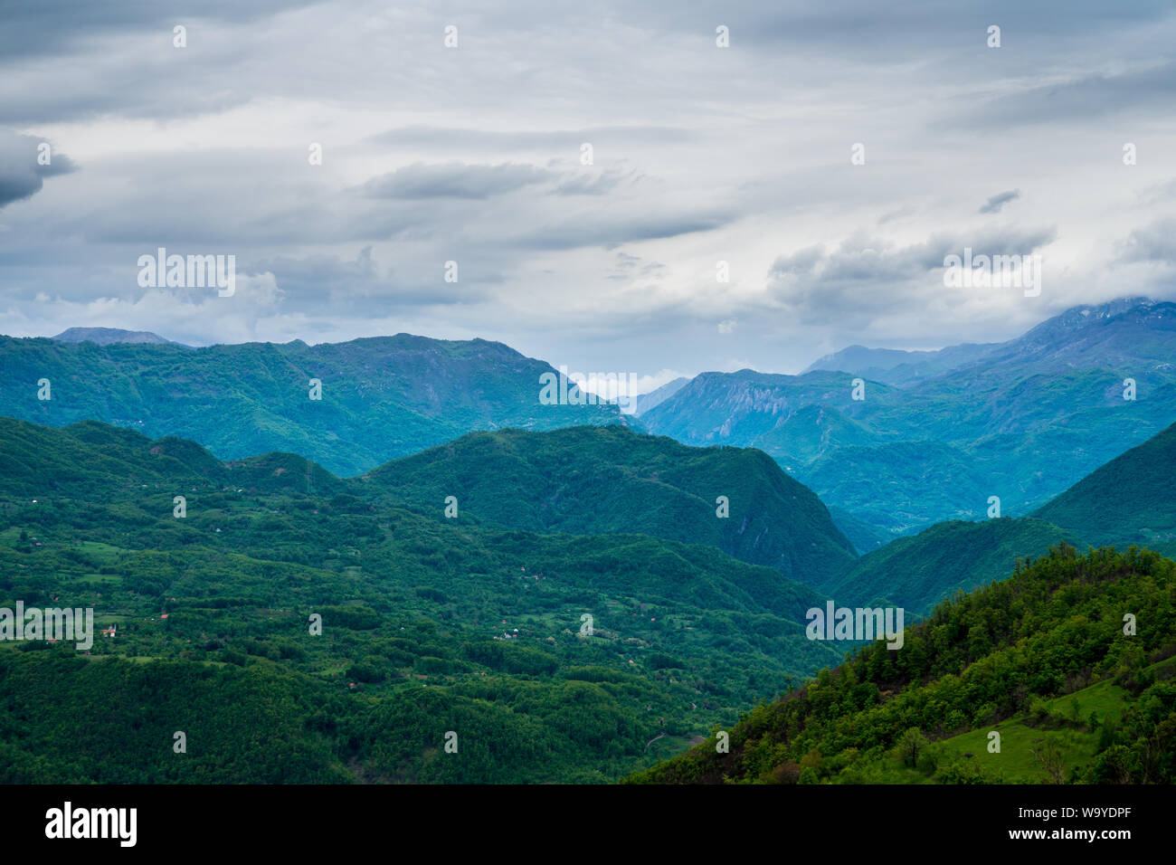 Montenegro, Green valley and mountains of pretty moraca canyon nature ...