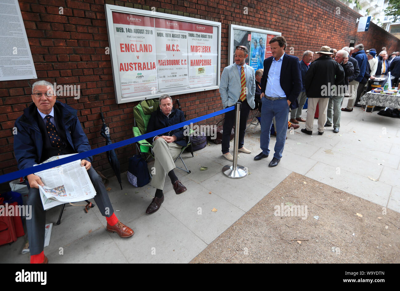 MCC members queue to get into the ground before day three of the Ashes ...