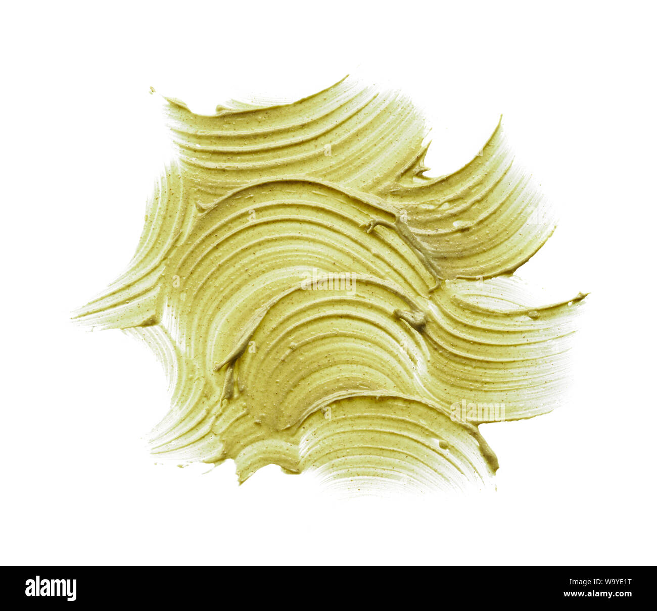 Texture and strokes of a light green organic mask for face or body ...